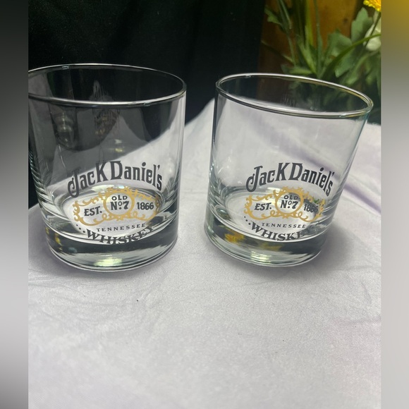 Other | Two Vintage Jack Daniels Old No7 Lowball Bar Glass Circular ...